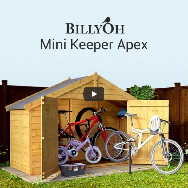 Bike Shed Wooden BillyOh Mini Keeper 6x3 Overlap Wooden Bike Storage ...