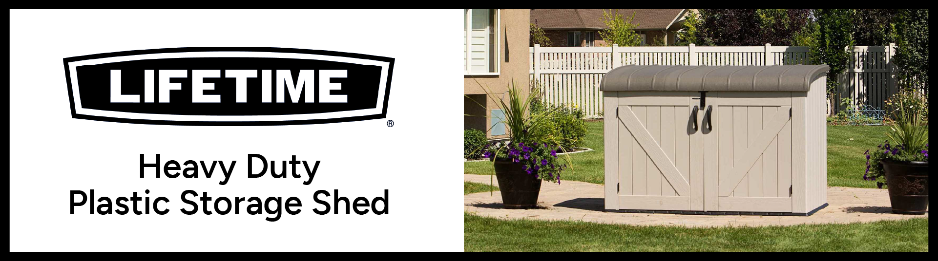 Lifetime Horizontal Plastic Shed | Storage Chest | GBD